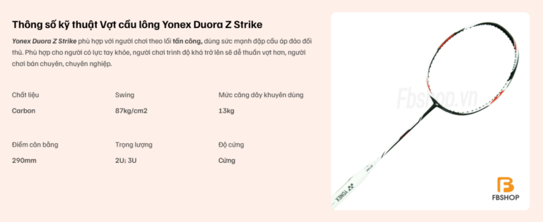 So sánh vợt The 3rd Game Duora 100Z và Yonex Duora Z-Strike